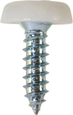 Number Plate Fasteners - Self-Tappers with Plastic Head