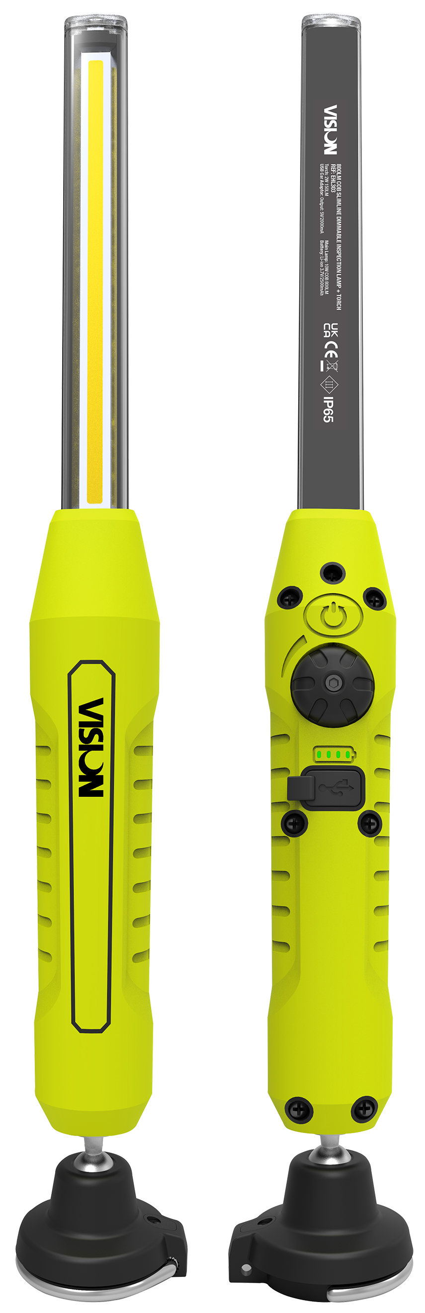 VISION 800lm COB Slimline Dimmable Inspection Lamp + Torch