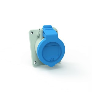 240v Angled Panel Sockets - Blue