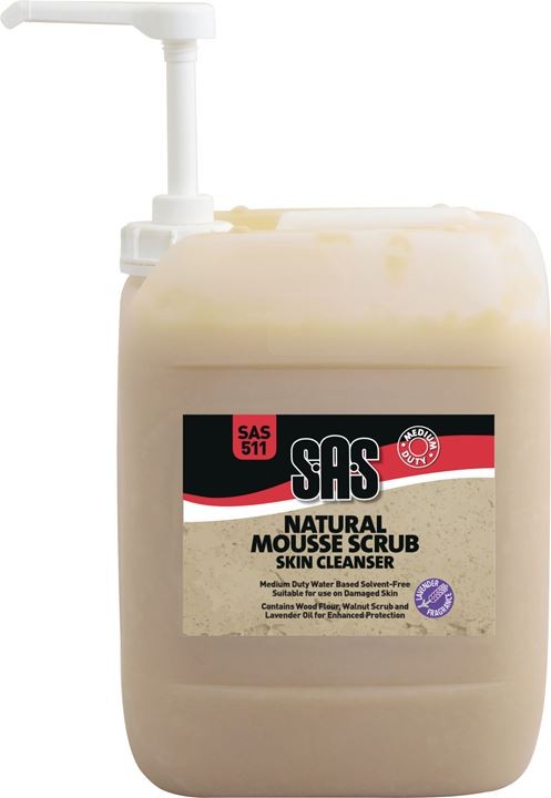 S.A.S Natural Mousse Scrub Hand Cleaner - Medium Duty