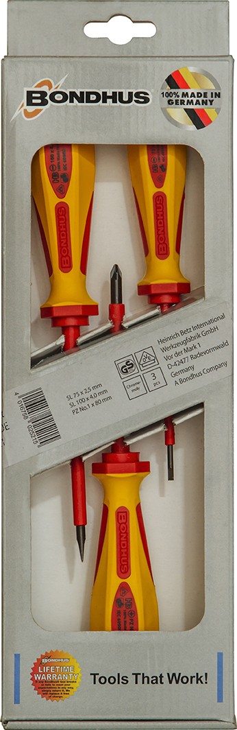 BONDHUS 3 Piece Screwdriver Set