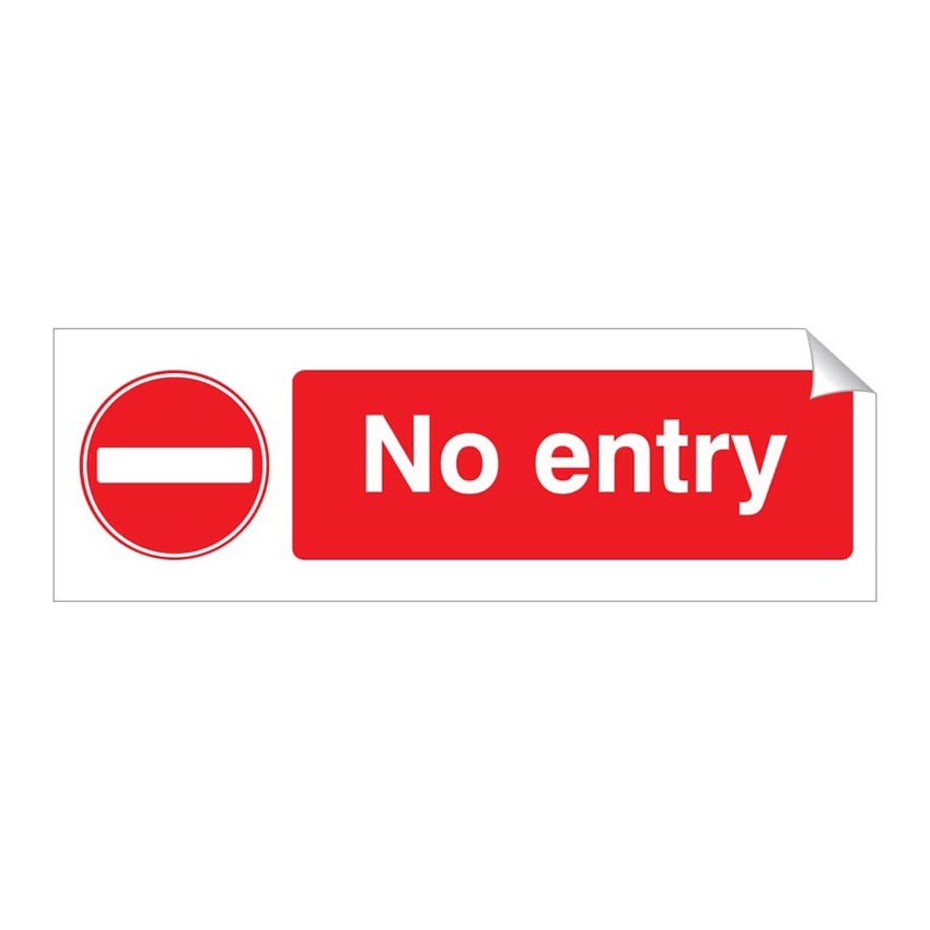 No Entry 120 x 360mm Sticker