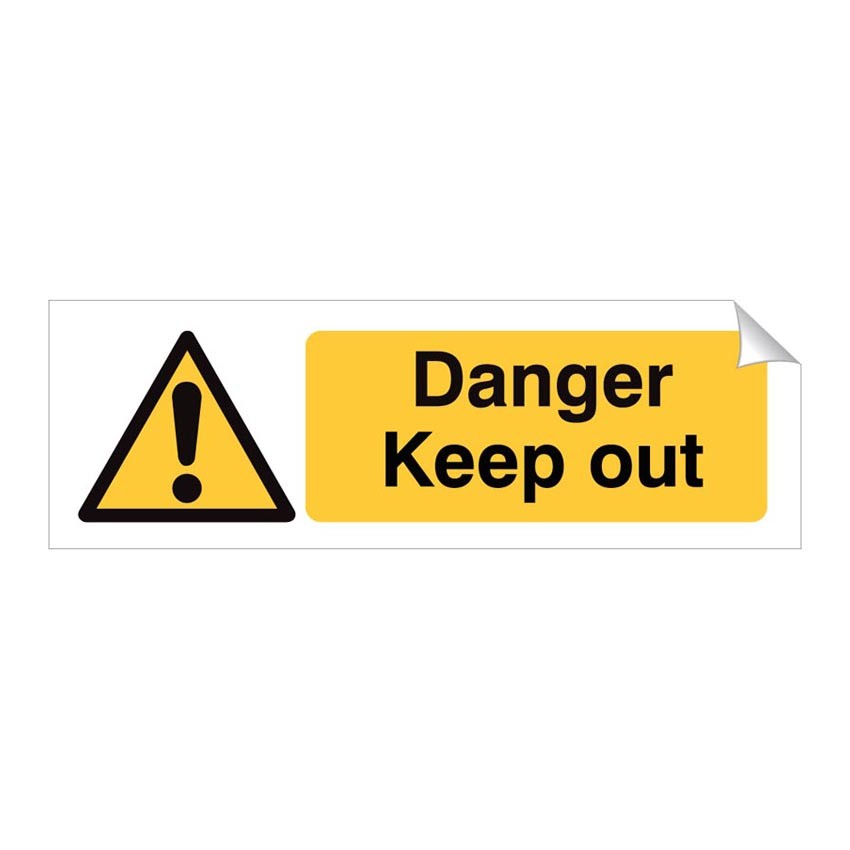 Danger Keep Out 120 x 360mm Sticker